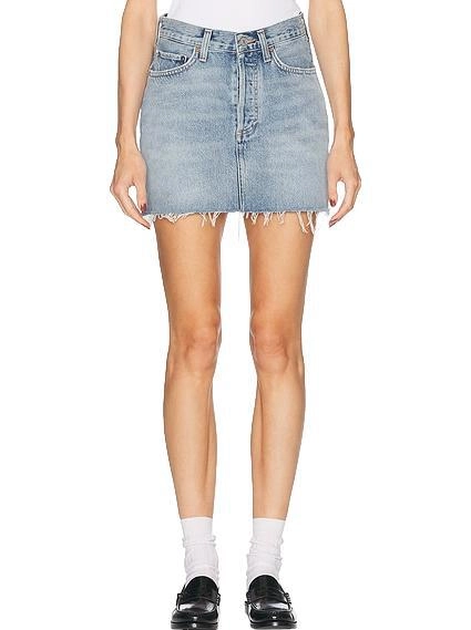 AGOLDE V-waist Mini Denim Skirt - Force