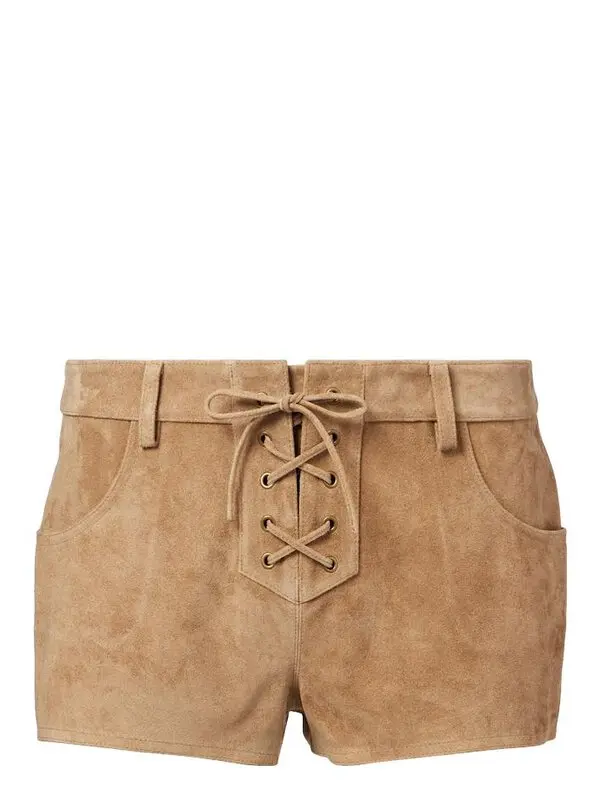 Isabel Marant Étoile Delma Suede Tie-detailed Shorts - Beige