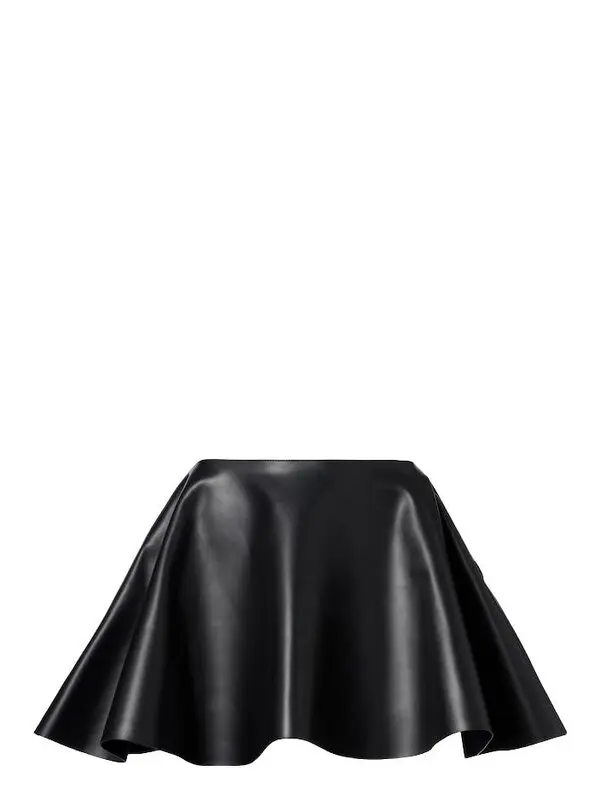 JW Anderson Circle Leather Mini Skirt - Black