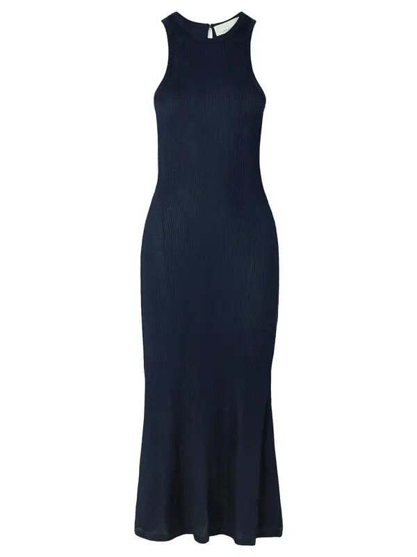LIBEROWE Joan Ribbed Jersey Midi Dress - Blue