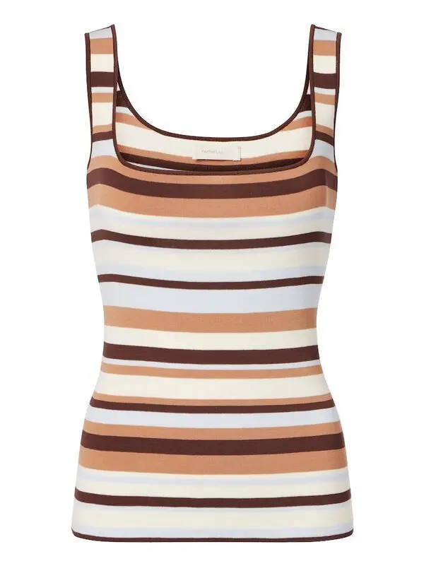 Faithfull The Brand Enya Striped Knitted Cotton-blend Top - Multicoloured