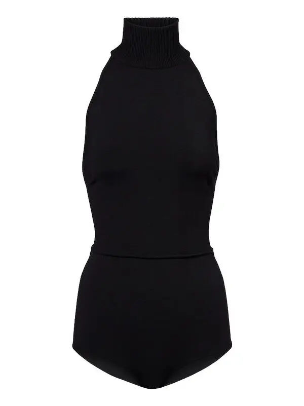 Max Mara Knitted Turtleneck Bodysuit - Black