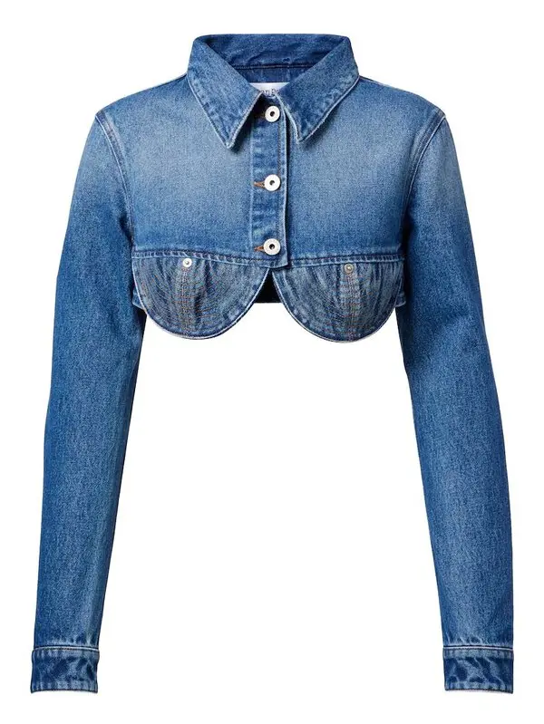 JEAN PAUL GAULTIER Cropped Denim Jacket - Blue