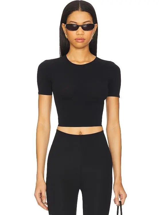 Commando Ballet Body Cropped Crewneck Tee - Black