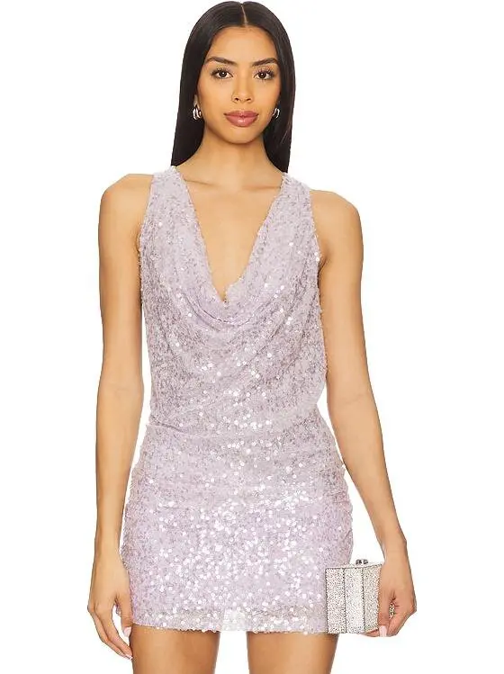 ANIYE BY Sequin Cowl Neck Top - Lavender