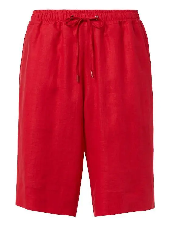 Kiton 100% Linen Drawstring Shorts - Red