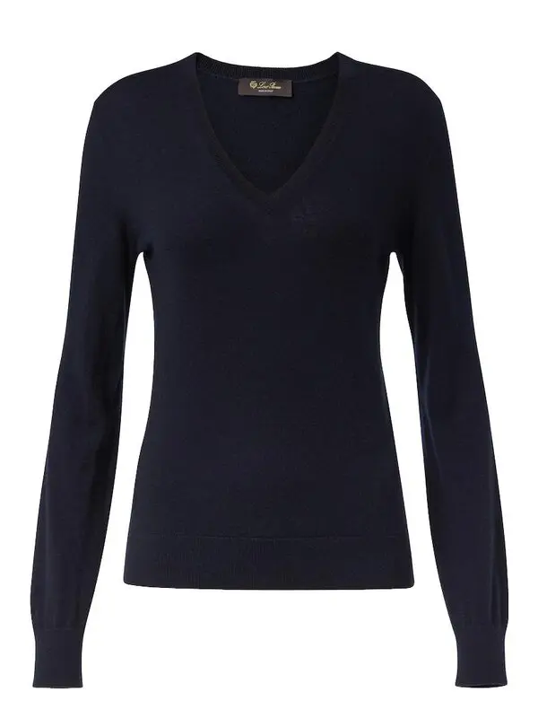 Loro Piana Neo Piuma V-neck Cashmere Sweater - Black