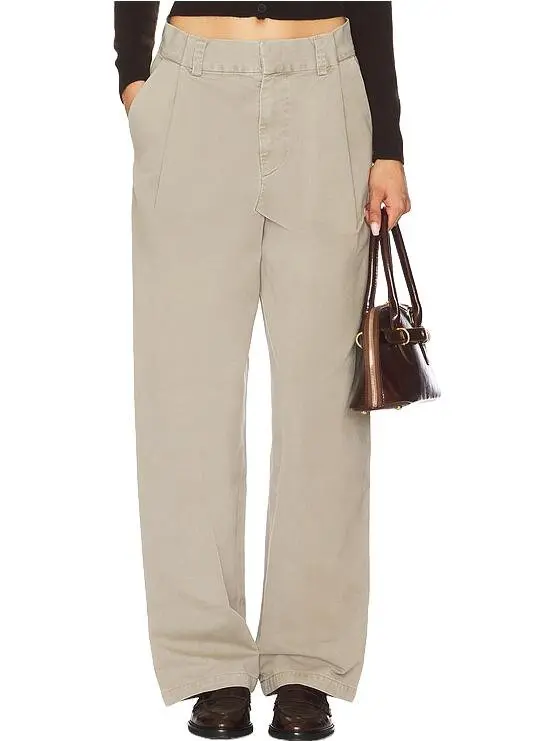AGOLDE Deryn Pant Pleated Twill Trousers - Grey