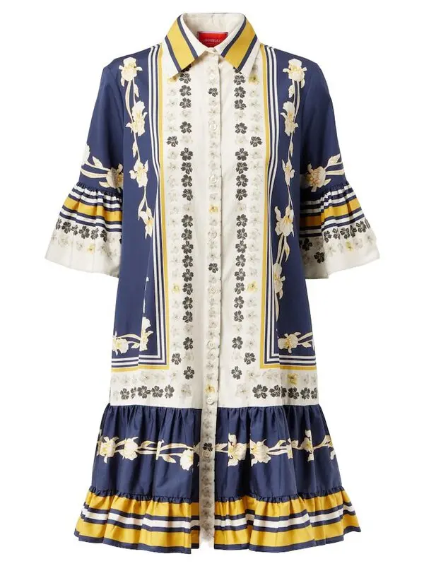 La DoubleJ Choux Printed Cotton Poplin Shirt Dress - Multicoloured
