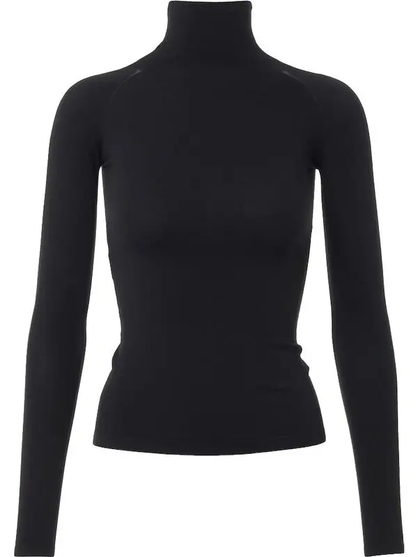 Alaïa Jersey Turtleneck Top - Black