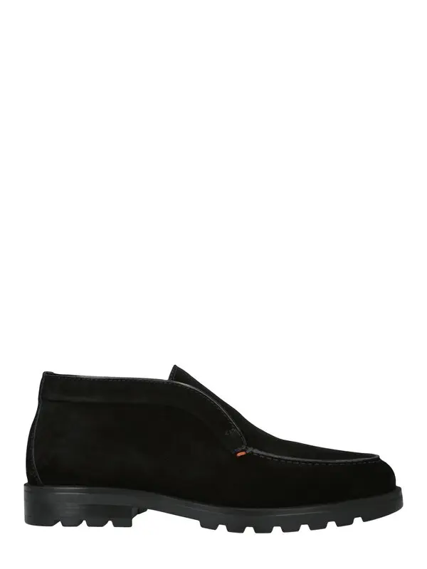 Santoni Suede Detroit Roccia High-top Loafers - Black