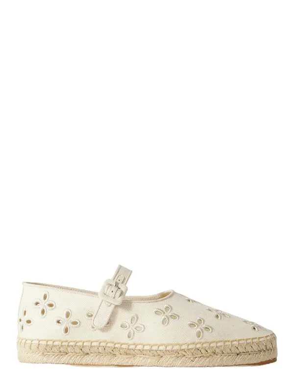 LOEFFLER RANDALL Clover Broderie Anglaise Canvas Espadrilles - Neutrals
