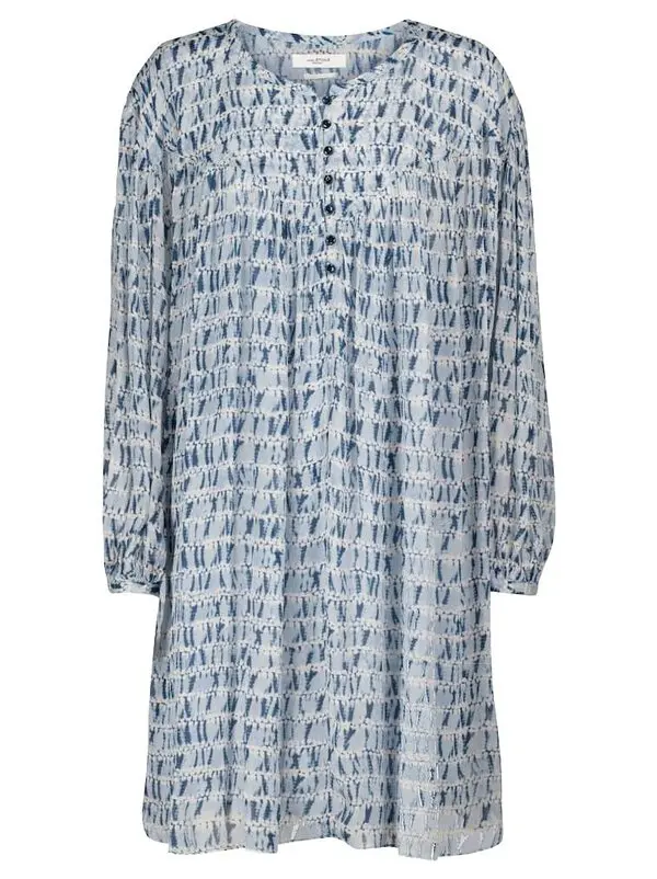 MARANT ETOILE Silorion Tie-dye Chiffon Mini Dress - Blue