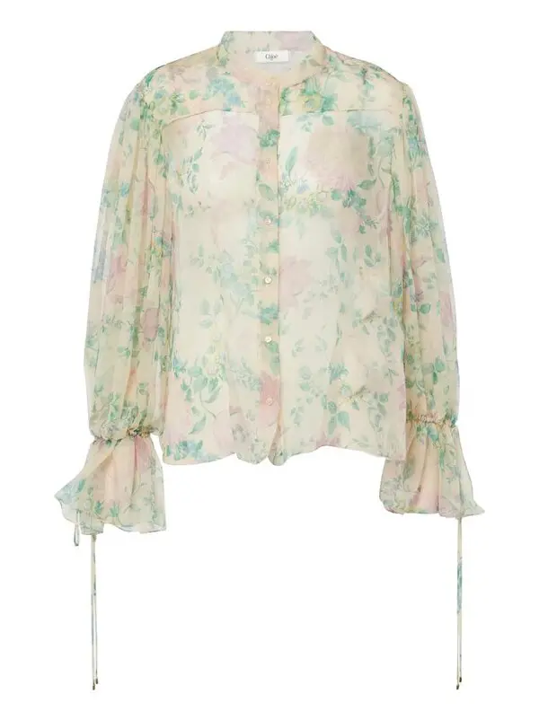 Chloé Sheer Silk Top - Multicoloured