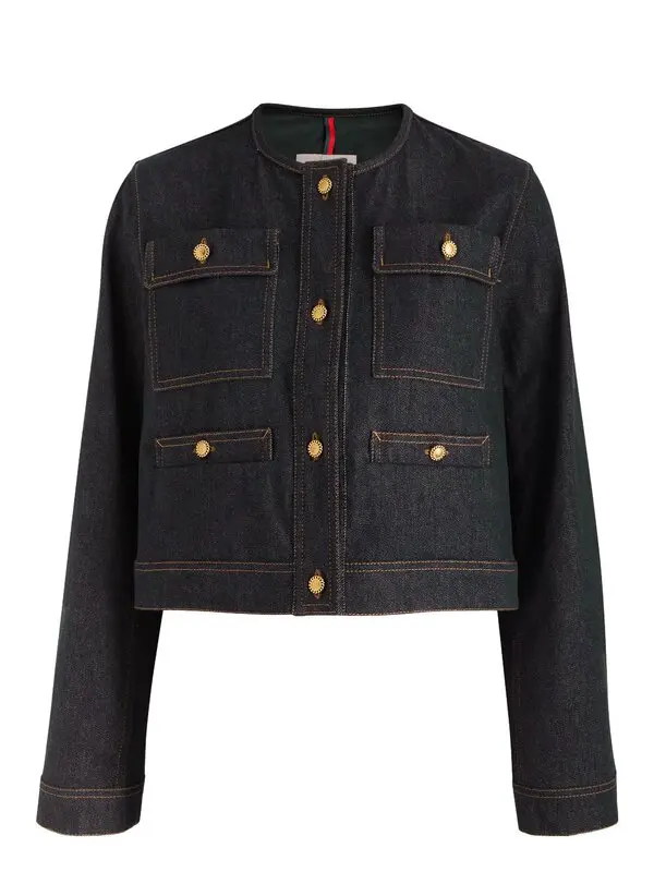 Moncler Tencin Cropped Jacket - Denim