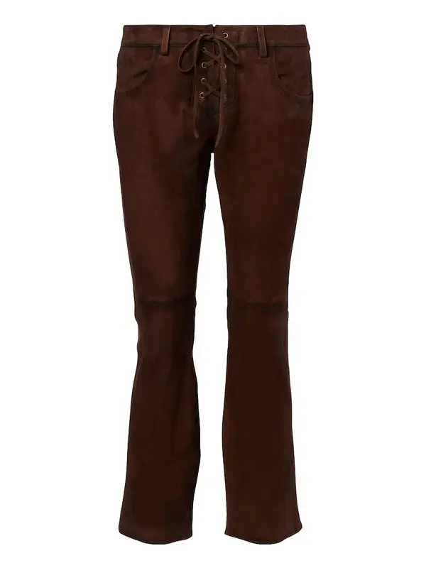 Isabel Marant Étoile Vanel Low-rise Suede Lace-up Pants - Brown