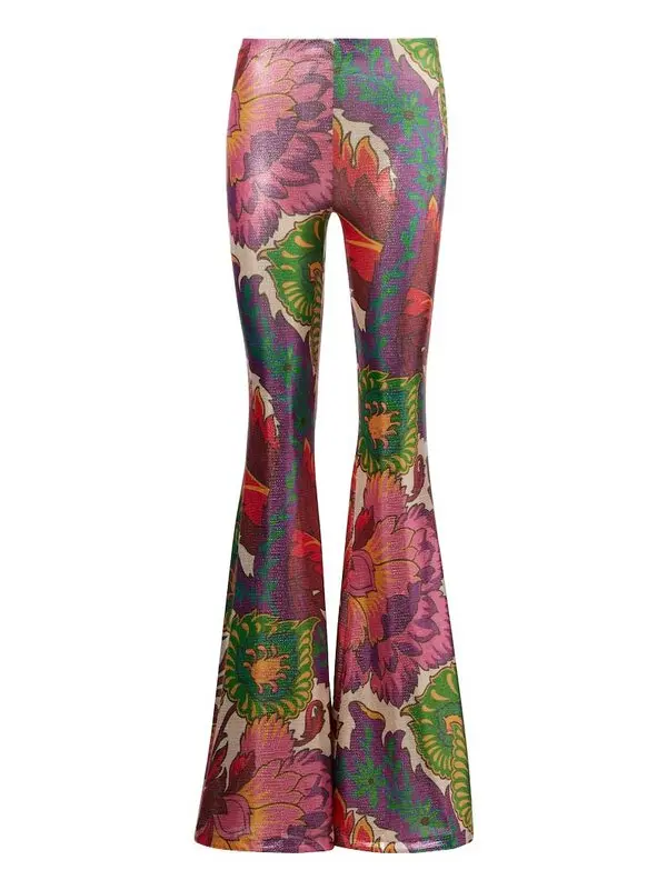 Etro Semi-sheer Flared Jersey Pants - Multicoloured