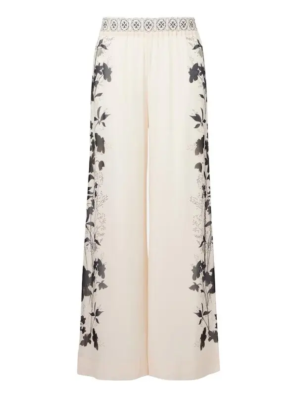 La DoubleJ Printed Silk Palazzo Pants - Multicoloured