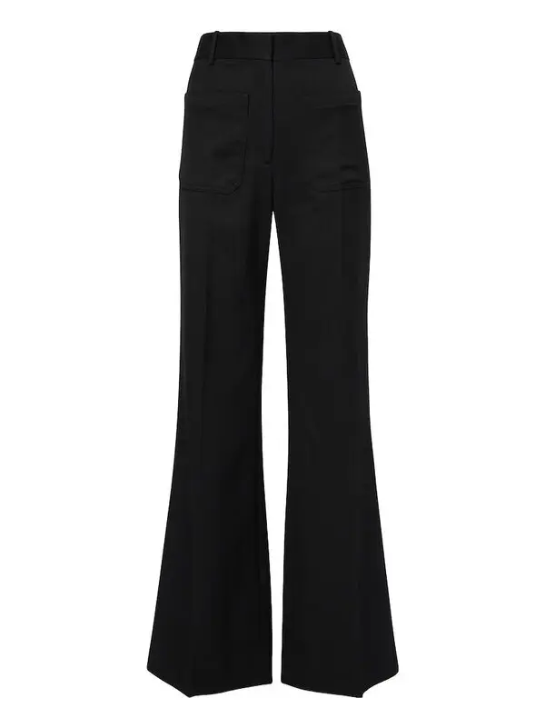 Victoria Beckham Alina High-rise Wide-leg Trousers - Black