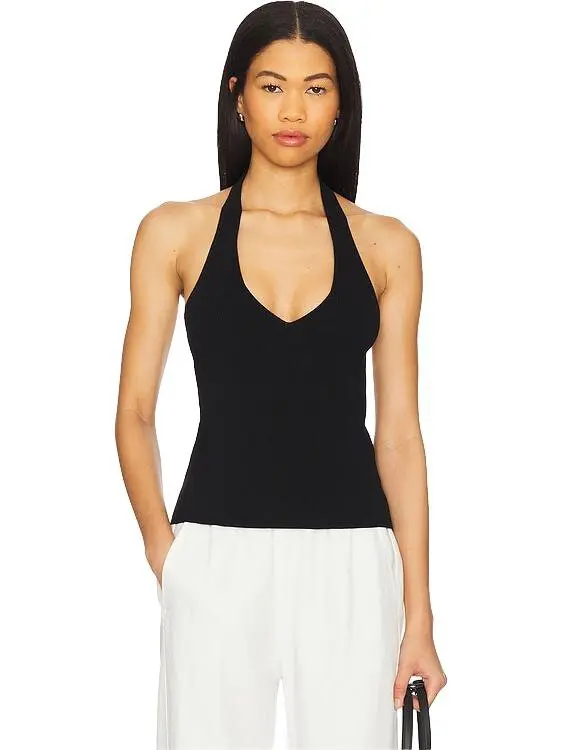 EAVES Halter Knit Top - Black