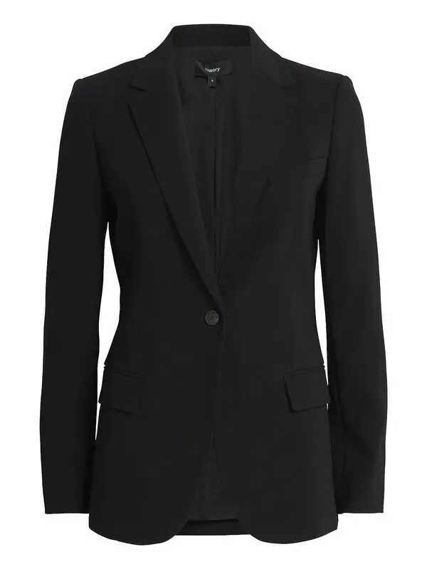 Theory Admiral Crepe Single-breasted Blazer - Black
