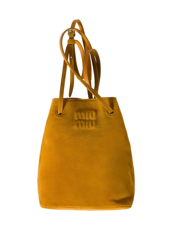 Miu Miu Lambskin Suede Pouch - Brown