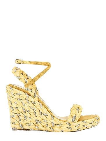 AQUAZZURA Costiera 120 Crystal Wedge Sandal - Lemonade