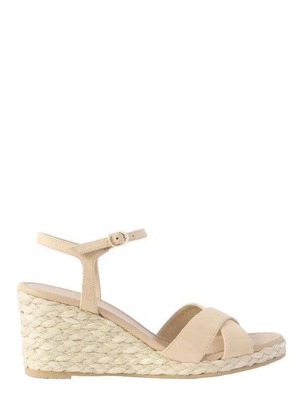 STUART WEITZMAN Dayna Suede Espadrille Wedge Sandals - Neutrals
