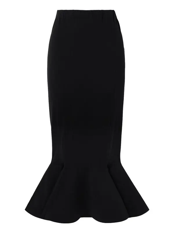Marni Pleated Cotton-jersey Midi Skirt - Black