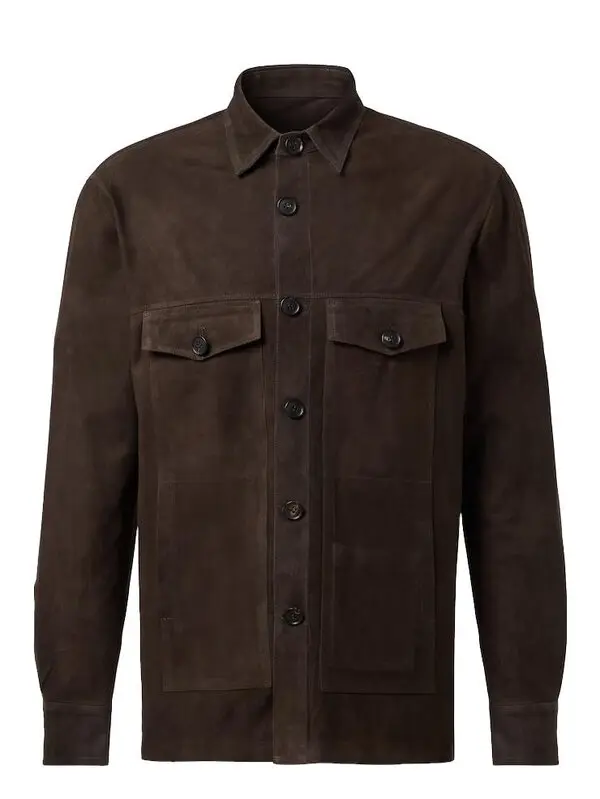Thom Sweeney Suede Field Jacket - Brown