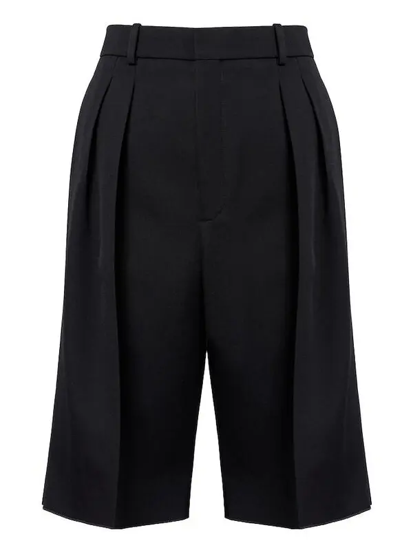Saint Laurent Grain De Poudre Wool Bermuda Shorts - Black