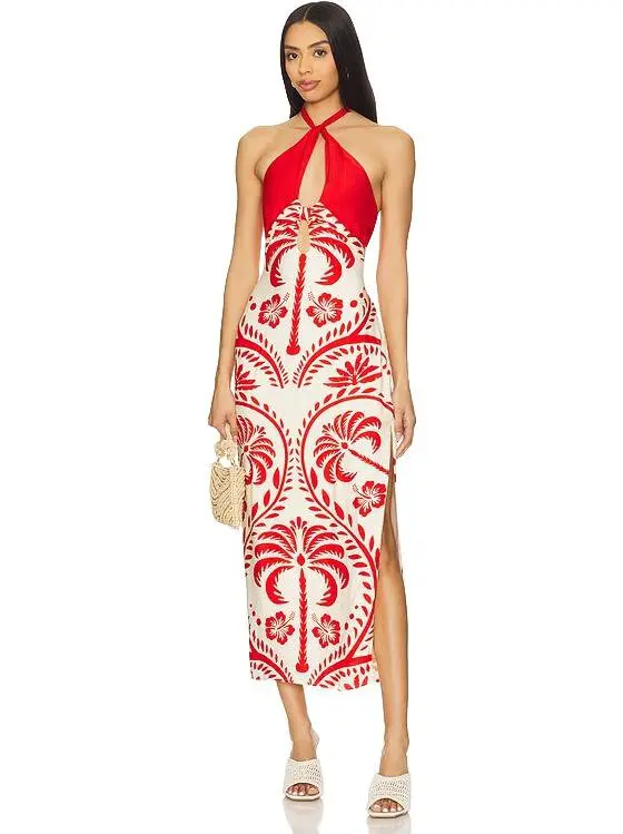 SEVEN WONDERS Isla Midi Dress - Red