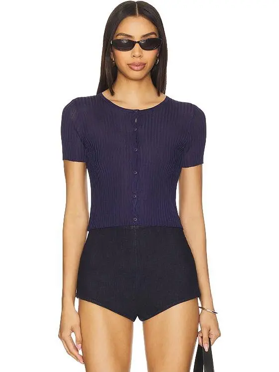 MOTHER OF ALL Eline V Neck Top - Navy