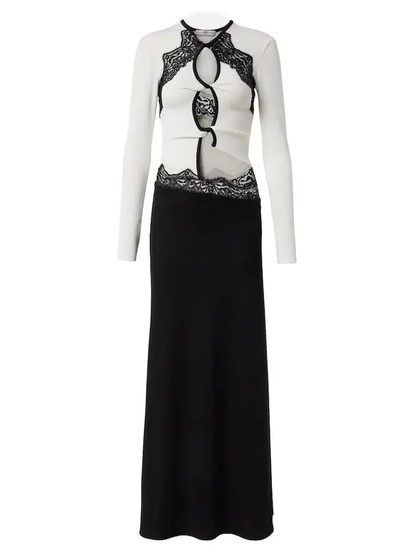 Christopher Esber Lace-trimmed Cutout Maxi Dress - White