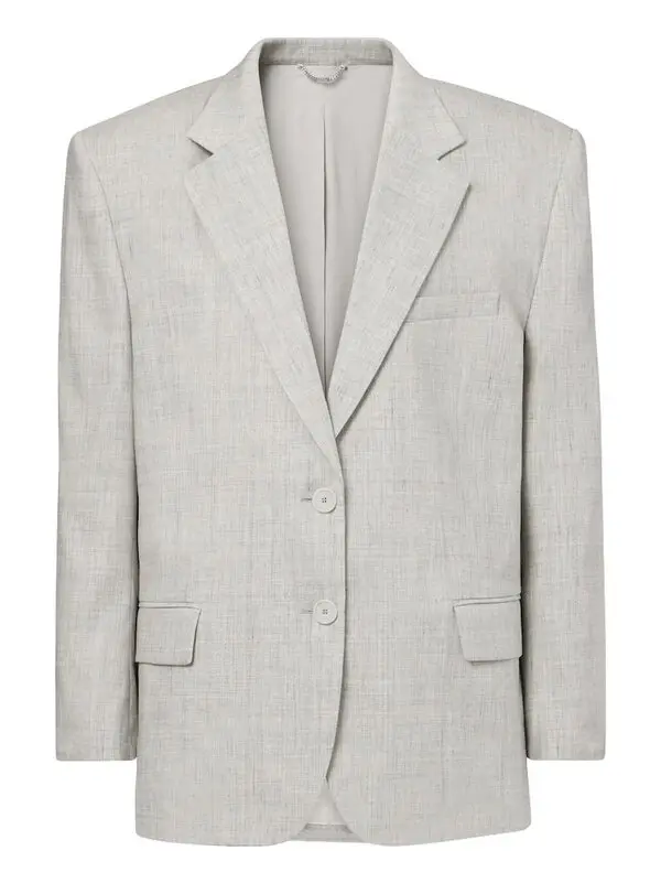 Magda Butrym Heather Linen And Wool Blazer - Grey