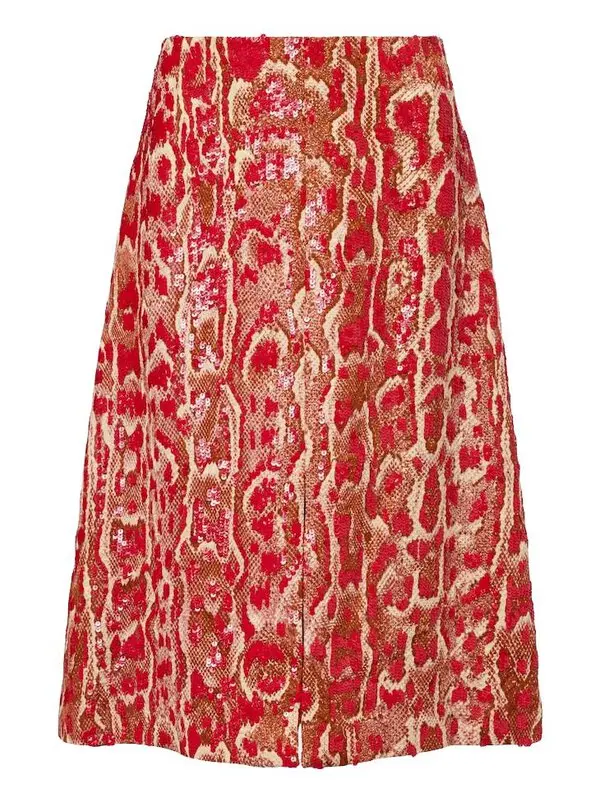 Dries Van Noten Shera Sequined Midi Skirt - Multicoloured
