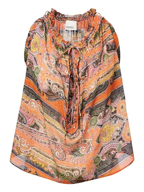 Isabel Marant Étoile Marilou Paisley Silk Voile Top - Multicoloured