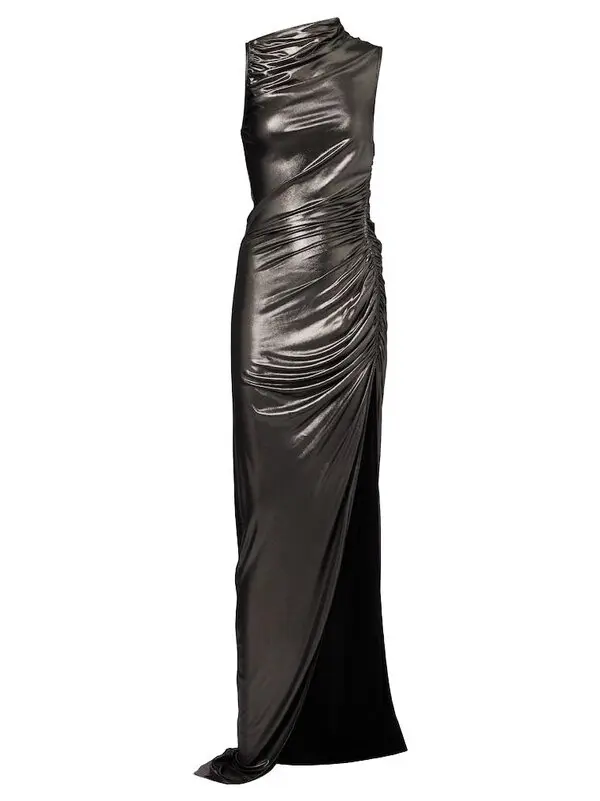 Rick Owens Ruched Jersey Gown - Silver