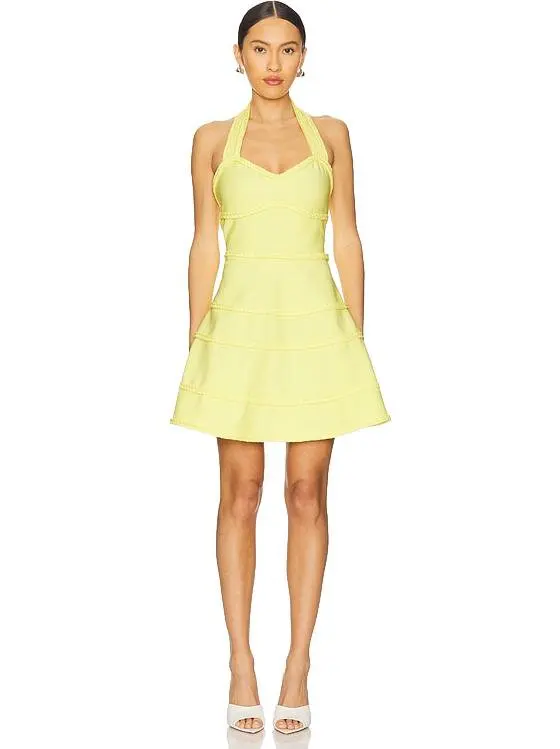 ELLIATT Katlyn Halter Mini Dress In . Also - Yellow