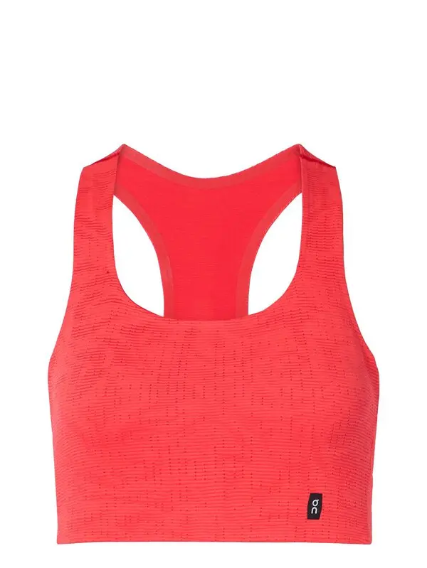 On Pace Ribbed Stretch Sports Bra - Red