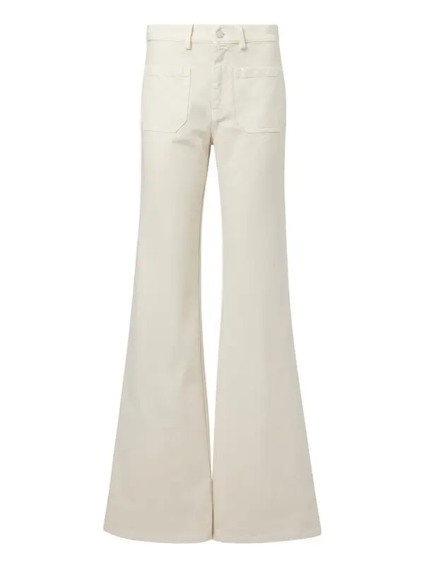 NILI LOTAN Florence Cotton Wide-leg Pants - Beige