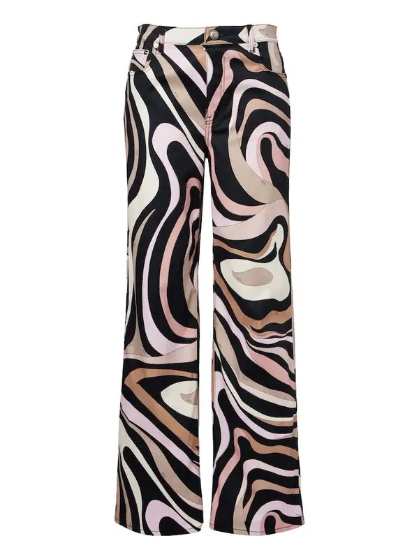Emilio Pucci Marmo Cotton-blend Straight Leg Trousers - Multicoloured