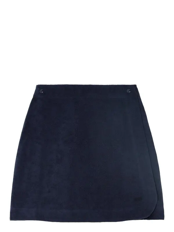 ERES Spa Cotton-terry Mini Wrap Skirt - Blue