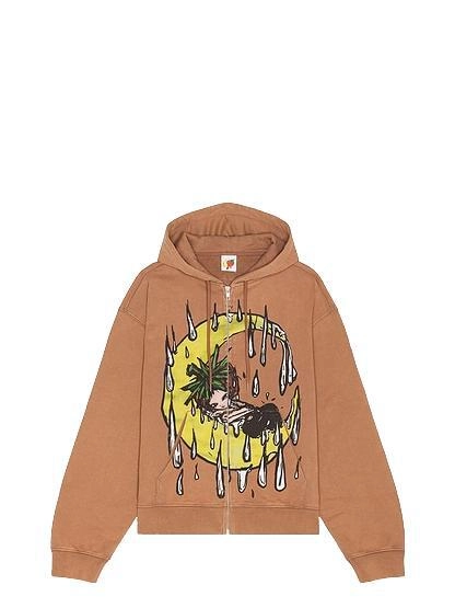 SKY HIGH FARM WORKWEAR Eri Zip Up Hoodie - Brown