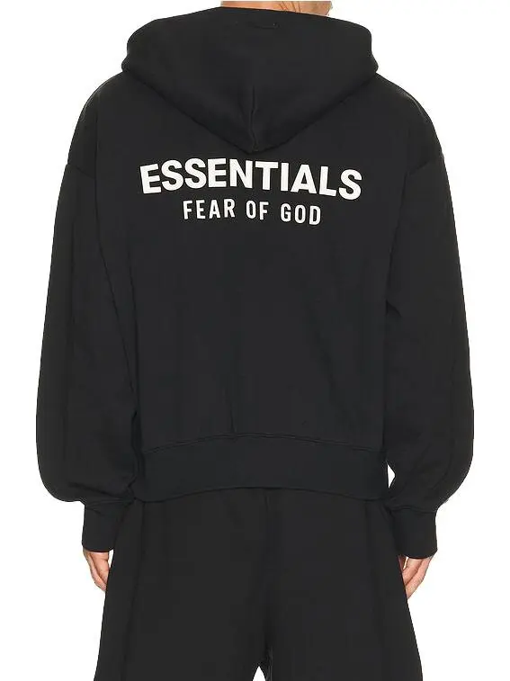 Fear Of God Classic Fit Fleece Zip Up Hoodie - Black