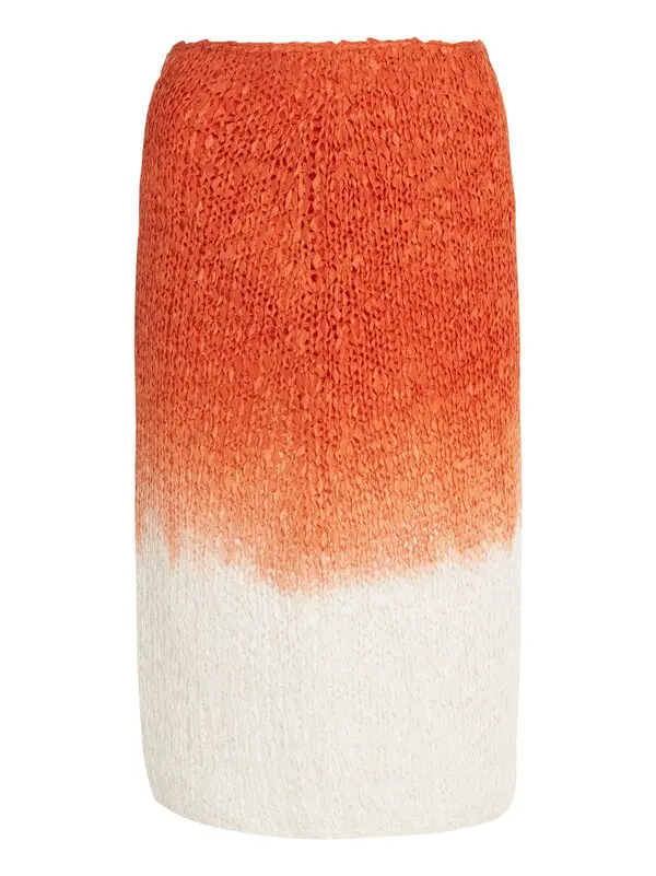 Bottega Veneta Lightweight Wool Silk Overdye Knit Midi Skirt - Multi