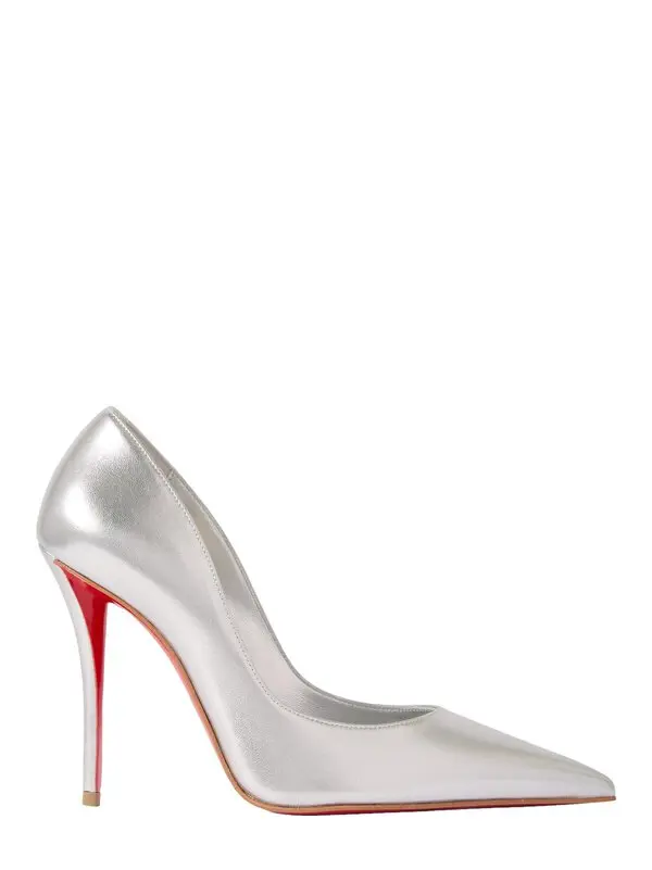 CHRISTIAN LOUBOUTIN Miss Z 100 Mirrored-leather Pumps - Silver