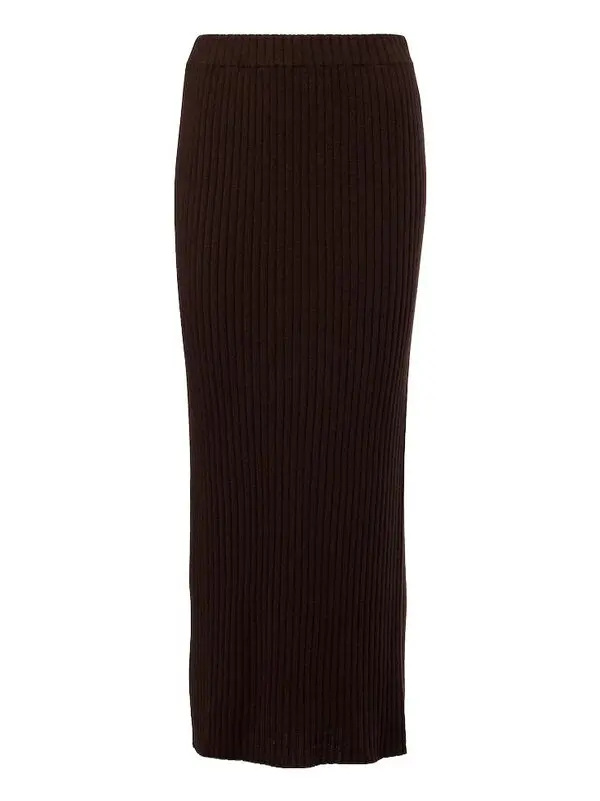 Jardin Des Orangers Ribbed-knit Cashmere Maxi Skirt - Brown