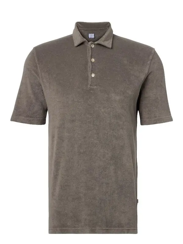 Fedeli Mondial Cotton Terry Polo Shirt - Brown