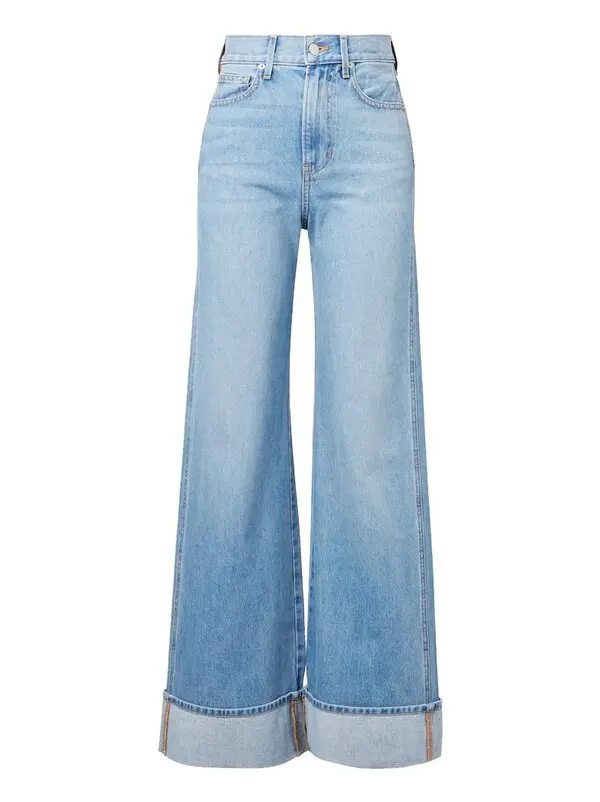 Veronica Beard Taylor High-rise Wide-leg Jeans In Bright Nova - Blue